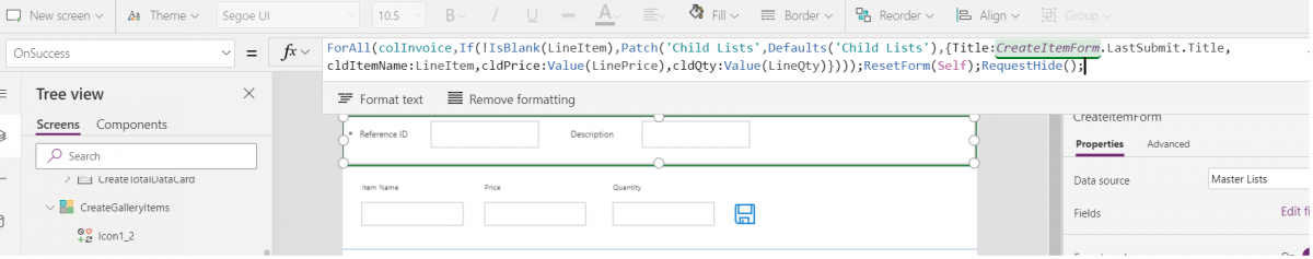 Repeating Tables in Power Apps using SharePoint List Form