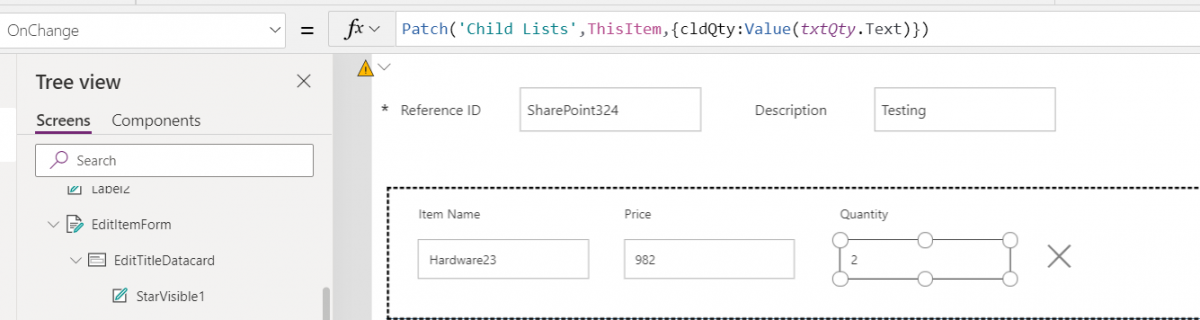 Repeating Tables in Power Apps using SharePoint List Form
