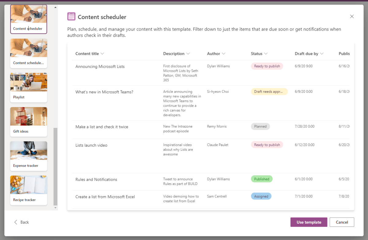 Microsoft List Content Scheduler Template: Streamline Your Content ...