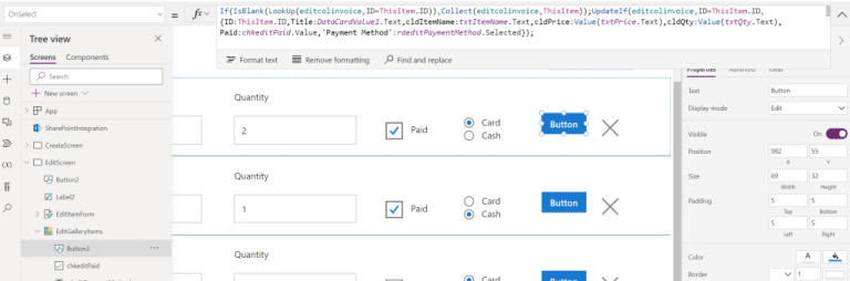 Add New Line Items to Repeating Tables in Power Apps and SharePoint List
